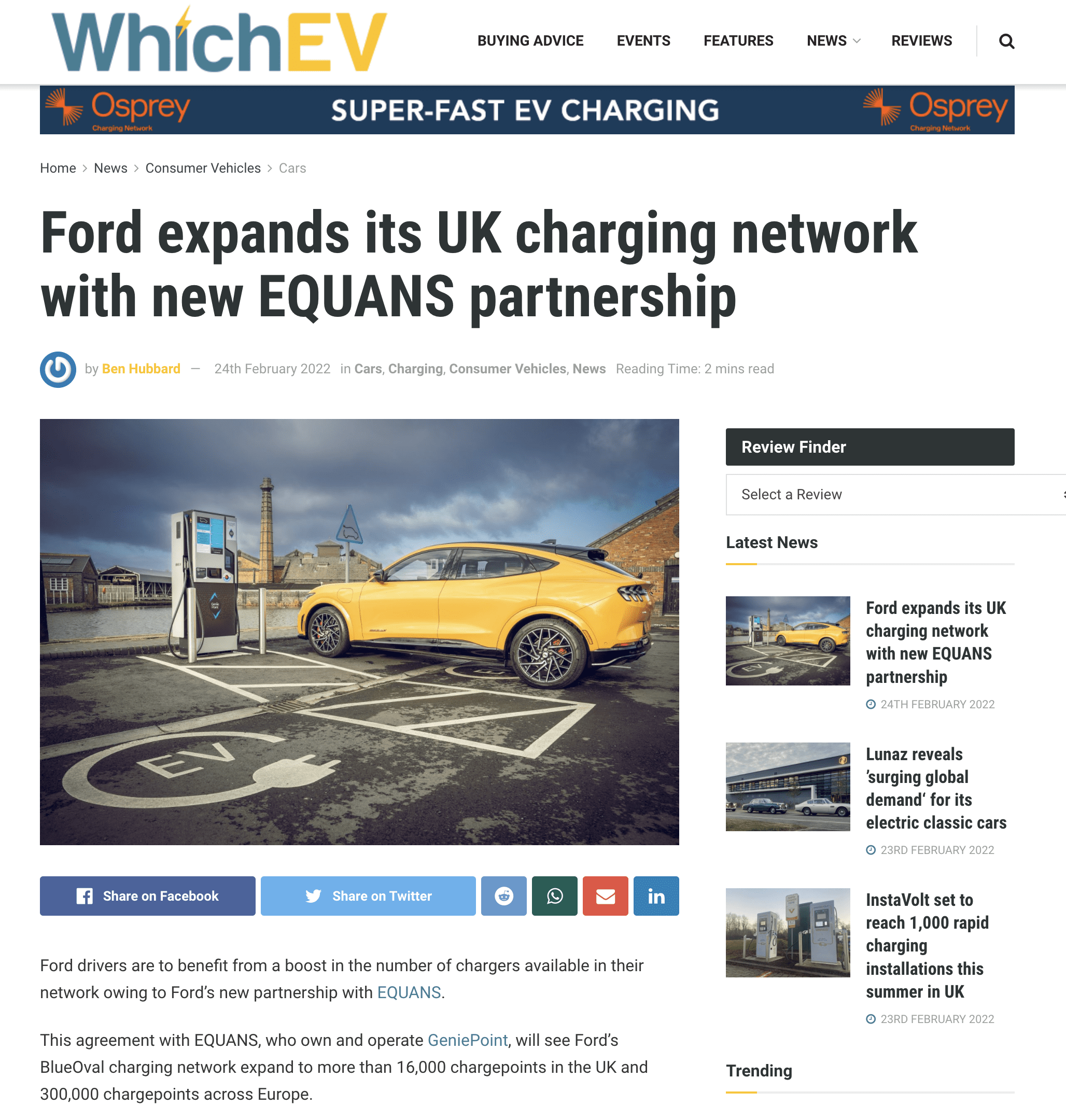 FORD Electric Charging with GeniePoint